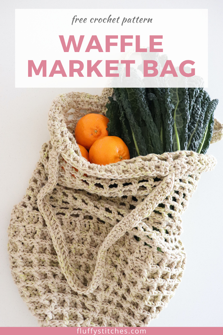 Crochet Waffle Market Bag | Fluffy Stitches